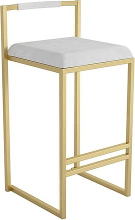 Generic Barhocker, Samt-Tresenhocker, Esszimmerst&uuml;hle mit weicher R&uuml;ckenlehne und Metallbeinen, einfach zu montieren, St&uuml;hle f&uuml;r K&uuml;chentheke/Esszimmer/Hausbar