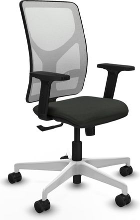 Piqueras y Crespo Schreibtischstuhl, wei&szlig; und schwarz, mit 2D-Armlehnen, h&ouml;henverstellbare Lendenwirbelst&uuml;tze, ausgestattet mit 3 Positionen und Schneideschaum, Wei&szlig;/Sc