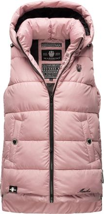 Marikoo Damen Weste Steppweste gesteppt Fr&uuml;hjahr &Uuml;bergangsweste B898 [B898-Zarin-Powder-Rosa-Gr.XS]