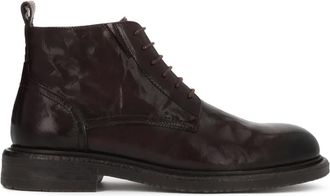 Kazar Bottines en cuir &agrave; lacets avec fermeture &eacute;clair lat&eacute;rale - Homme - Chaussures - Brun - Taille: 43 EU