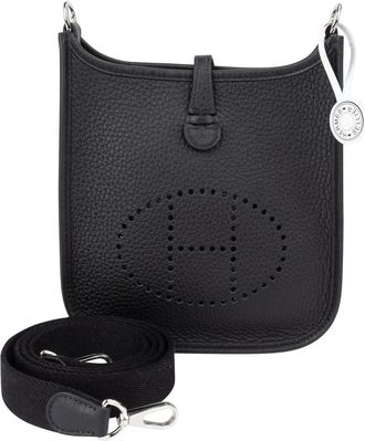 Herm&egrave;s Crossbody Bags - Hermes Clemence Leather Evelyne 16 Crossbody Bag - Gr. unisize - in Schwarz - f&uuml;r Damen