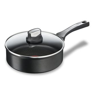 T-fal Schmorpfanne 24 cm Unlimited On, Bratpfanne Induktion mit kratzfester Titanium Antihaft-Beschichtung,Thermo-Signal bei idealer Brattemperatur, für all