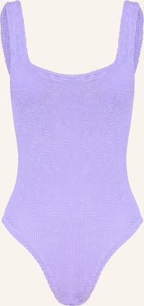 Hunza G Badeanzug Square Neck lila