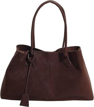 Generic Garhomtur Sac fourre-tout en daim synthétique pour femme, sac à main de grande capacité, sac à bandoulière rétro, sac à bandoulière pour le travail, m