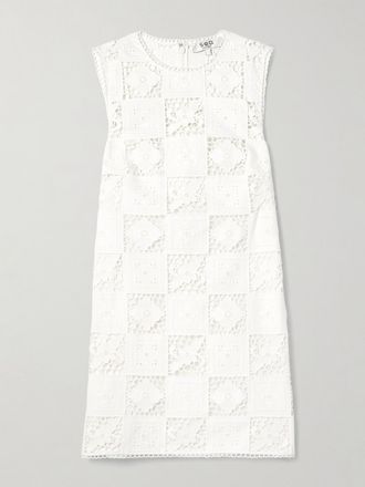 Sea New York Melia Minikleid Aus Baumwoll-voile Mit Stickereien Und Guipure-spitze - Wei&szlig;