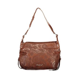 Desigual Embossed Paisley Leder Hobo Bag - - Bags - Damen - Braun - ONE SIZE