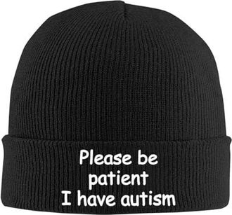 Generic Chapeau dHomme, sil Vous pla&icirc;t, Soyez Patients, Je suis autiste. Hommes, Femmes, Bonnet tricot&eacute; Unisexe Bonnet Pull Bonnet, Cadeau de v&eacute;lo ext&eacute;rieur H