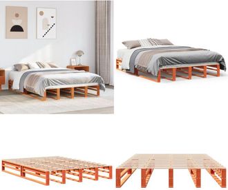 vidaXL Massivholzbett ohne Matratze Wachsbraun 140x200 cm Kiefernholz - Vidaxl