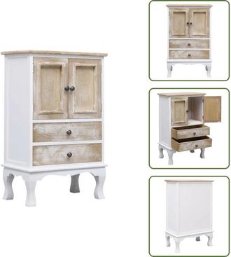 vidaXL Schubladenkommode Wei&szlig; 50x30x80 cm Holz - Sideboard - Holzm&ouml;bel - Wei&szlig;er Schrank - Kommode - TV-Stand