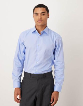 Selected Slim-Fit-Hemd aus Popeline in Blau