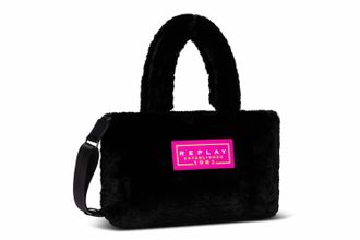 Replay Damen Handtasche Klein aus Kunstfell, Black 098 (Schwarz), Onesize