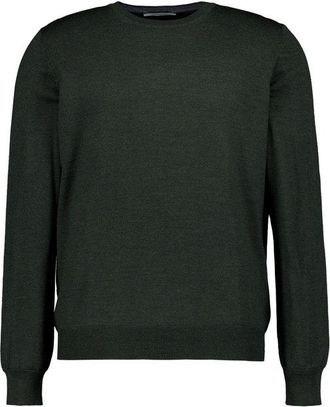 Gran Sasso Herren Pullover gr&uuml;n Schurwolle unifarben