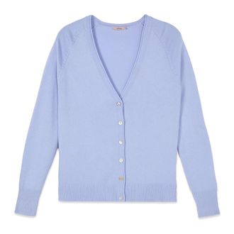 Oltre Viskose-Mischgewebe Cardigan - - Knitwear - Damen - Blau - S