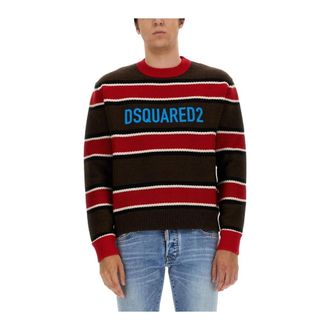 Dsquared2 Striped Logo Knit Sweater - - Knitwear - Herren - Mehrfarbig - L