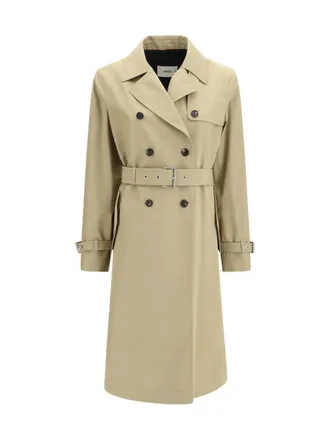 Fendi Womens Cotton Trench Coat Beige