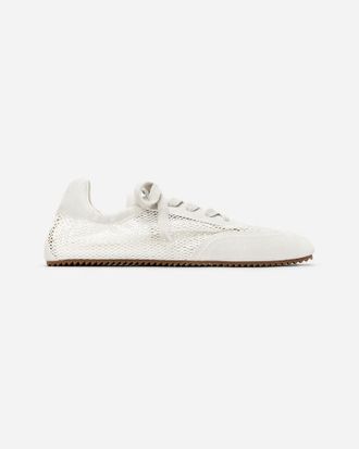 Arket Sneaker Aus Veloursleder Und Mesh -Wei&szlig;