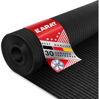 Floordirekt Tapis ext&eacute;rieur en caoutchouc, structure Finition nervur&eacute;e Large 6 mm, noir, 100 x 300 cm