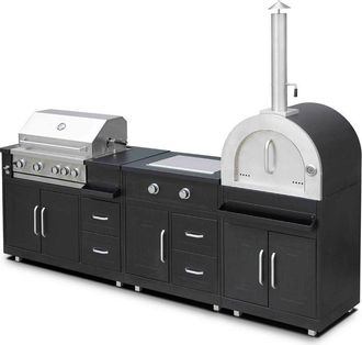 Oviala Cuisine dextérieur 3 éléments de cuisson