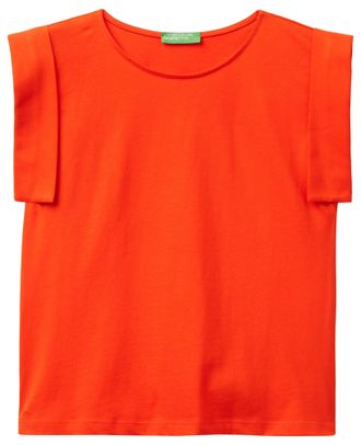 Benetton Damen 3bl0d1077 T-Shirt, rot, Medium