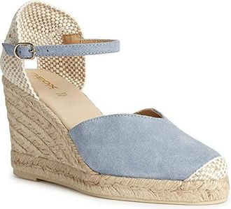 Geox Femme D Gelsa Espadrille Wedge Sandal, Lt Sky, 37 EU