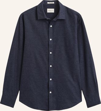 GANT Flanellhemd Regular Fit blau