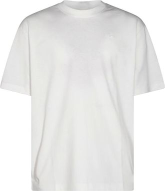 Diesel Homme, Tops, Blanc, Taille: L T-shirt Blanc en Coton avec Logo Frontal