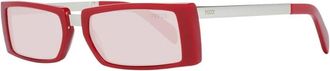 Pucci Femme, Accessoires, Rouge, Taille: ONE Size Lunettes de Soleil Rouges Rectangulaires avec Verres Roses