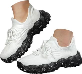 Generic Chaussures de marche respirantes en maille légère et antidérapante pour femme - Baskets de sport décontractées à enfiler avec mousse à mémoire de form