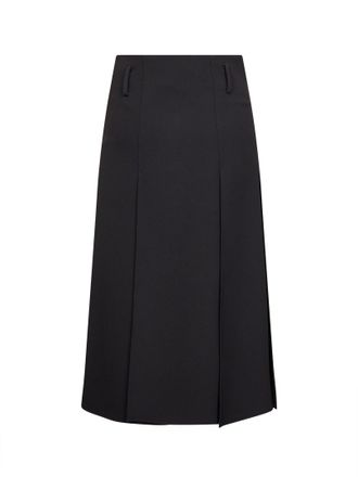 Blanca Vita Womens Black Jersey Paneled Midi Skirt Polyester
