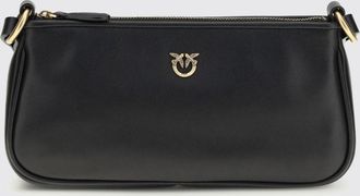 Pinko Mini Half Moon Umh&auml;ngetasche aus Kalbsleder mit Love Birds-Logo