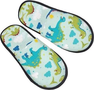Generic Impression De Motifs De Dinosaures Pantoufles L&eacute;g&egrave;res Pantoufles En Peluche Hiver Chausson Pour Homme Ext&eacute;rieur Int&eacute;rieur M