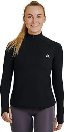 Danish Endurance T-Shirt de Sport Manches Longues Femme, L&eacute;ger & Respirant, Ultra Stretch, Running, Noir, XS