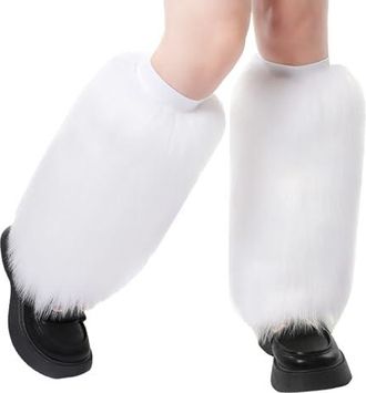 Generico Jambi&egrave;res pour femme en fourrure synth&eacute;tique chaussettes chaudes et douces au genou couvre-chaussures chaussettes dautomne froides costume &agrave; th&egrave;me car