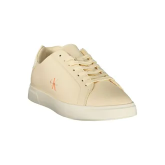 Calvin Klein Polyurethane Lace-Up Sneaker - Beige