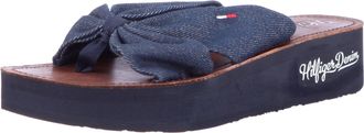Tommy Jeans Hilfiger Denim Marina Wedge 4 B EN56813740, Damen Sandalen/Zehentrenner, Blau (CORE Navy 475), EU 37
