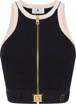 Elisabetta Franchi Femme, Tops, Multicolore, Taille: 42 FR Top en maille avec bandes en viscose brillante