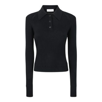 Mfpen Partial Placket Polo - - Tops - Damen - Schwarzk - L