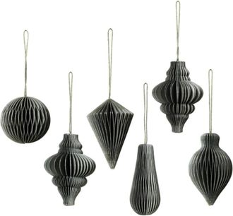 Broste Copenhagen broste Deko Christmas Mix PaperAanhänger im 6er Set, fertig gefaltig in Box, Größe 5x7 cm, Farbe Thyme