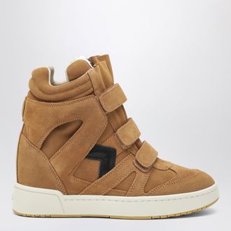 Isabel Marant Hohe IM3 Keilsneaker aus Leder in Cognac / Schwarz