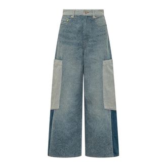 Ganni Angi Patchwork Cargo Jeans - - Jeans - Damen - Blau - W25
