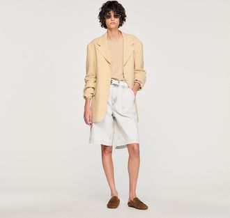 Sandro Veste de costume oversize en lin