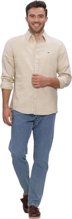 Tommy Jeans TJM REG Linen Blend Shirt EXT - - Shirts - Herren - Beige - XL