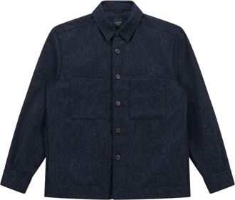 Xacus Surchemise en Laine Unfold - Homme - Chemises - Bleu - Taille: L