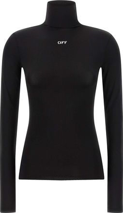 Off-white Rundhalspullover - Schwarz