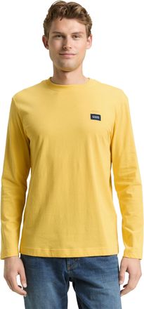 Tom Tailor Herren 1048611 Langarmshirt aus Baumwolle, 38889-Classic Yellow, L