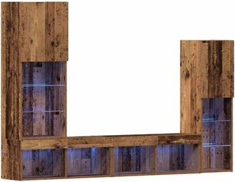 vidaXL Vidaxl - Meuble tv 4 pcs Bois ancien 40.5 x 30 x 102 cm