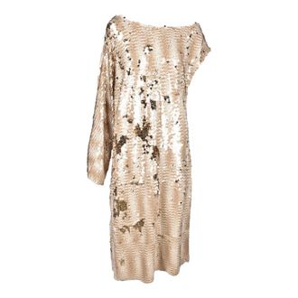 Erika Cavallini Semi Couture Femme, Robes, Beige, Taille: 40 FR Robe Longue à Sequins