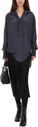 Maison Margiela Long-Sleeved Acetate-Viscose Shirt - Gray