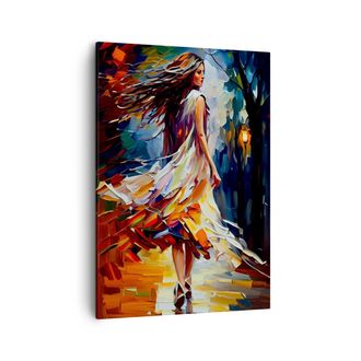 Arttor Bilder auf Leinwand Frau Kleid K&uuml;nstlerisch Leinwandbild mit Rahmen 50x70cm Wandbilder Dekoration Wohnzimmer Schlafzimmer K&uuml;che Deko Gro&szlig; Wanddeko Bil