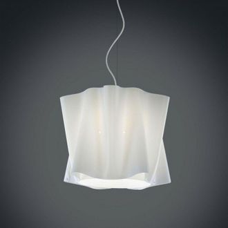 Linea Zero Linea Zero - Lampe &agrave; Suspension folio abat-jour en Polilux Blanc diam&egrave;tre 40x h37 cm